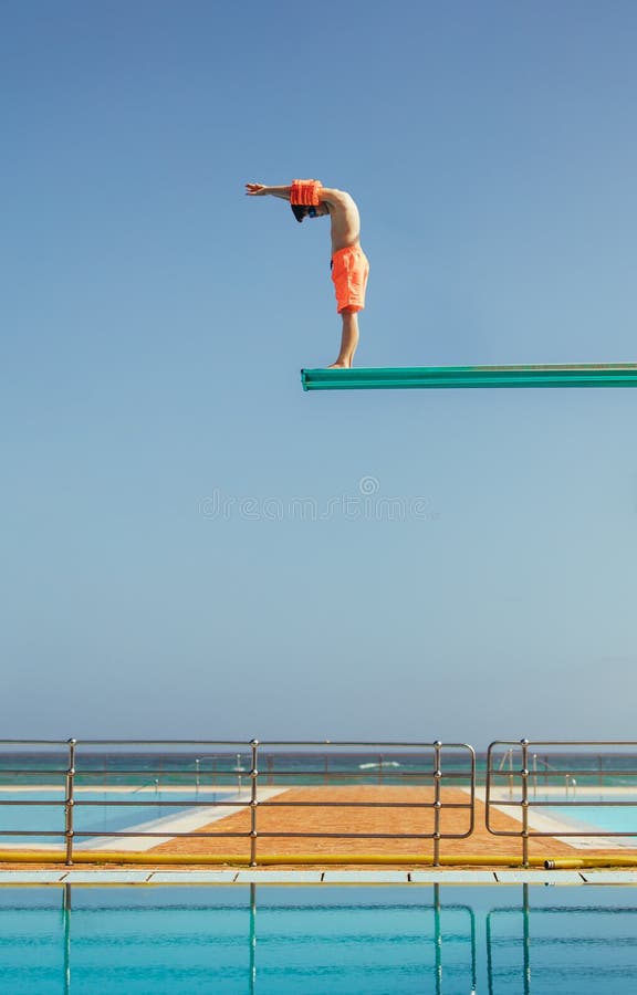 Standing On Diving Board Clipart