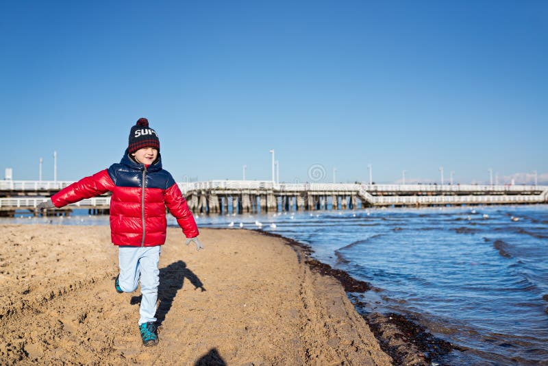 Little Boy Running in the Park. Back View Stock Photo - Image of ...