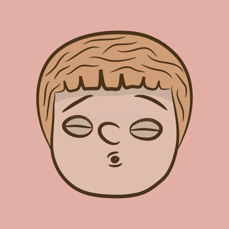 Boy with Relief Expression. Vector Illustration Decorative Design Stock ...