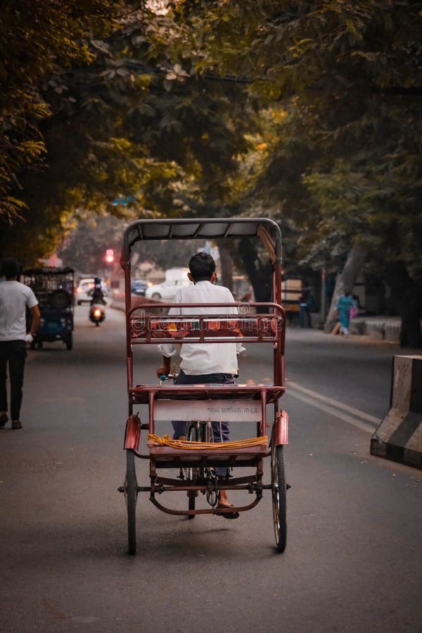 Boy on a Rickshaw in the Streets of Dehli, India Editorial Image ...