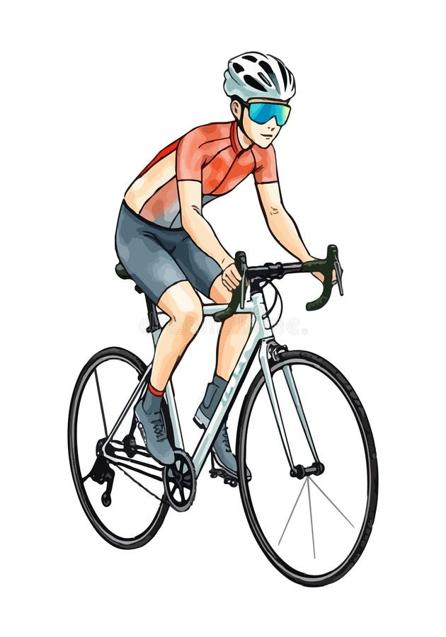 Boy Riding a Bicycle Cartoon Vector Illustration. Stock Illustration ...