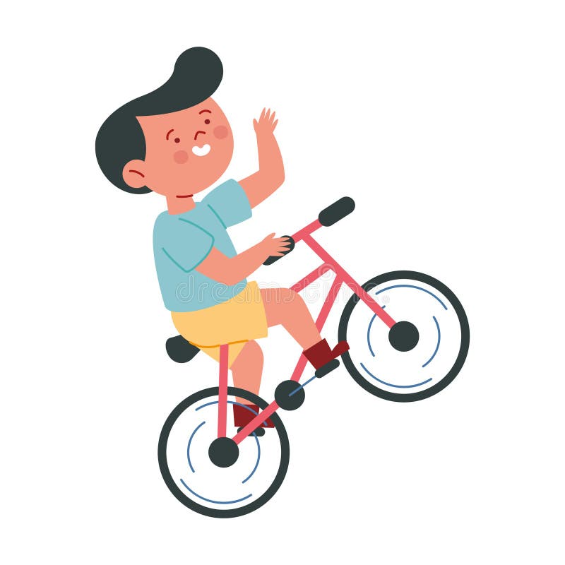 Boy riding bicycle stock vector. Illustration of children - 317232845