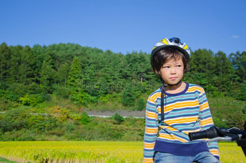 Boy riding a bike stock photo. Image of handsome, bike - 46609188