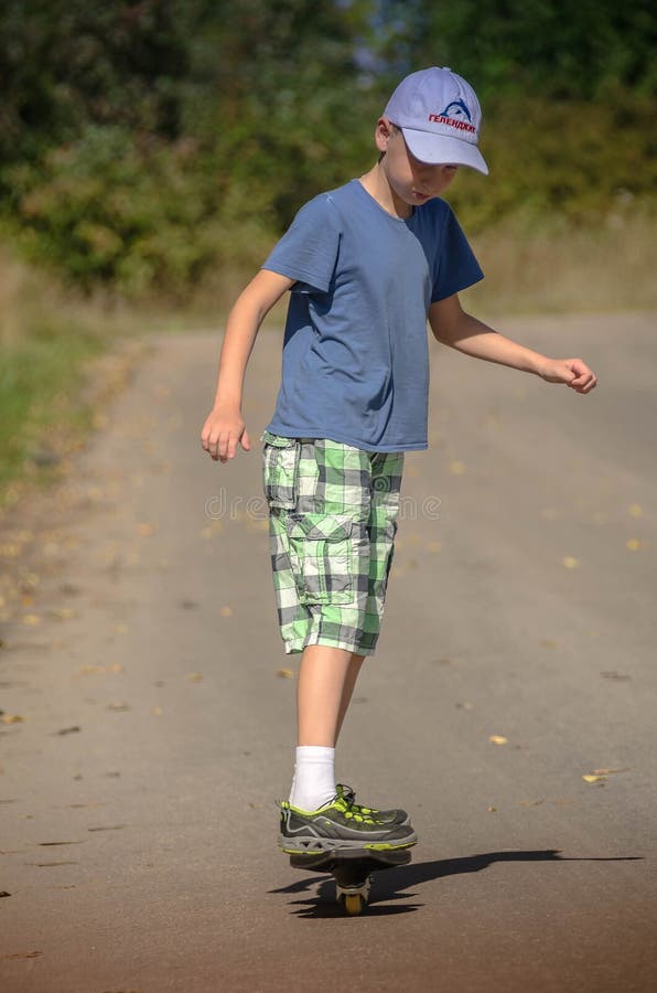 Boy Riding on the Road Waveborde Stock Photo - Image of lifestyles ...