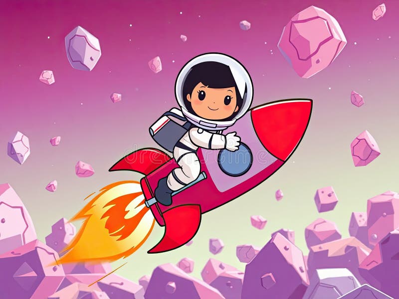 Boy Riding Rocket with Happy Face Stock Illustration - Illustration of ...