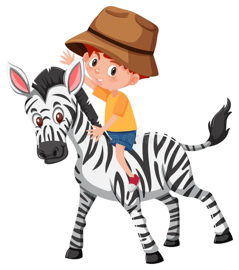 A boy riding zebra stock vector. Illustration of clipart - 137007840