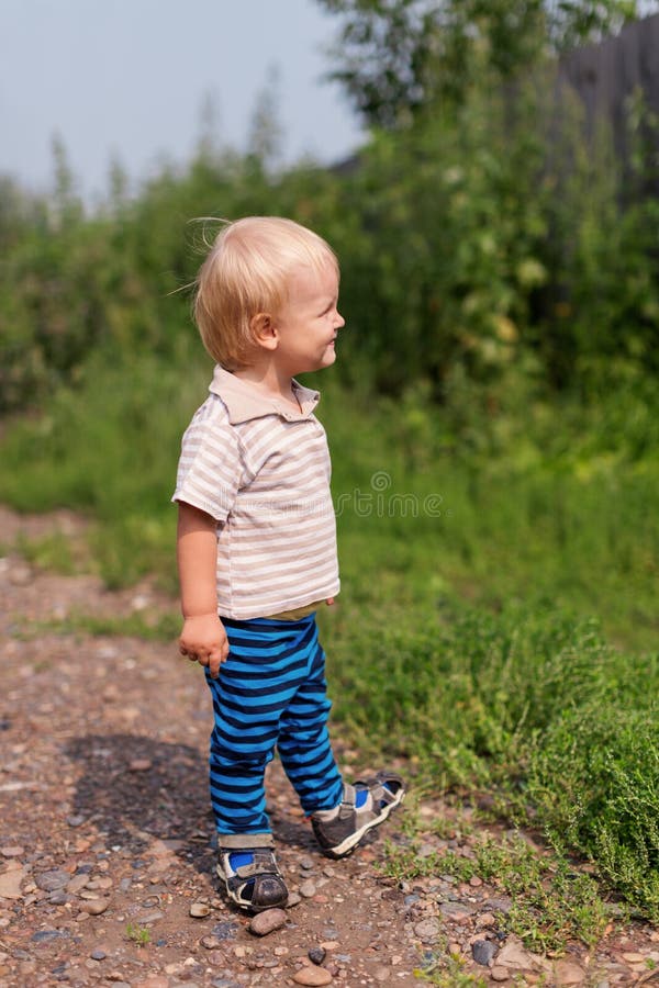 Boy on Road stock photo. Image of child, happy, healthy - 34152044