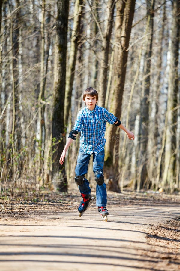 Boy roller skating stock photo. Image of exercise, recreational - 39975410