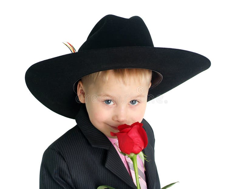 Boy with Rose Closeup Portrait Stock Image - Image of beautiful ...