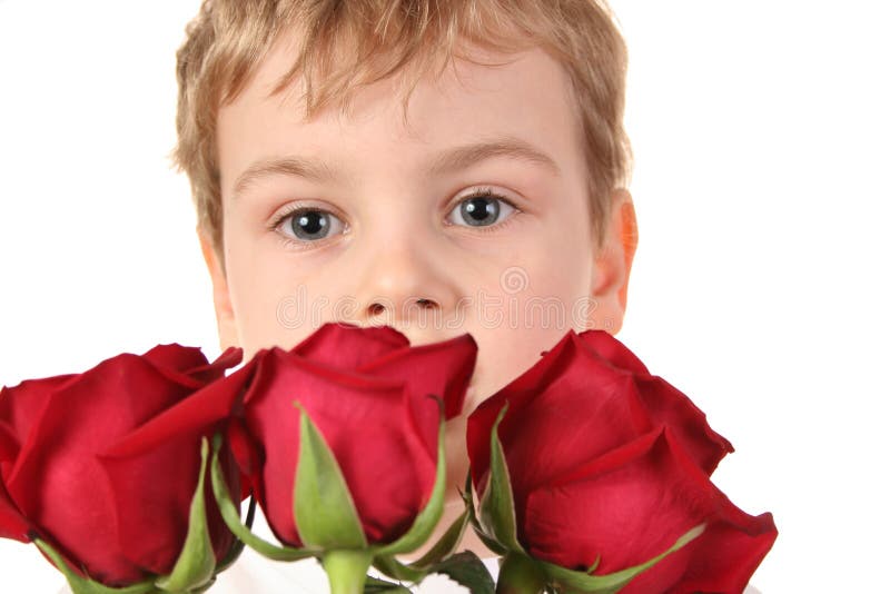Boy With Roses Picture. Image: 1942563