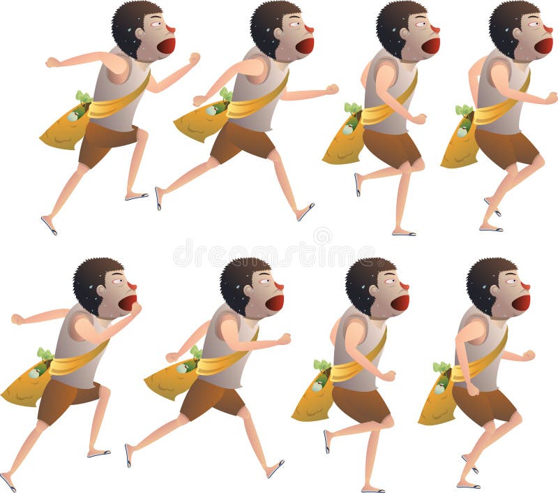 Teen Boy Walking Cycle stock vector. Illustration of faceless - 33330763