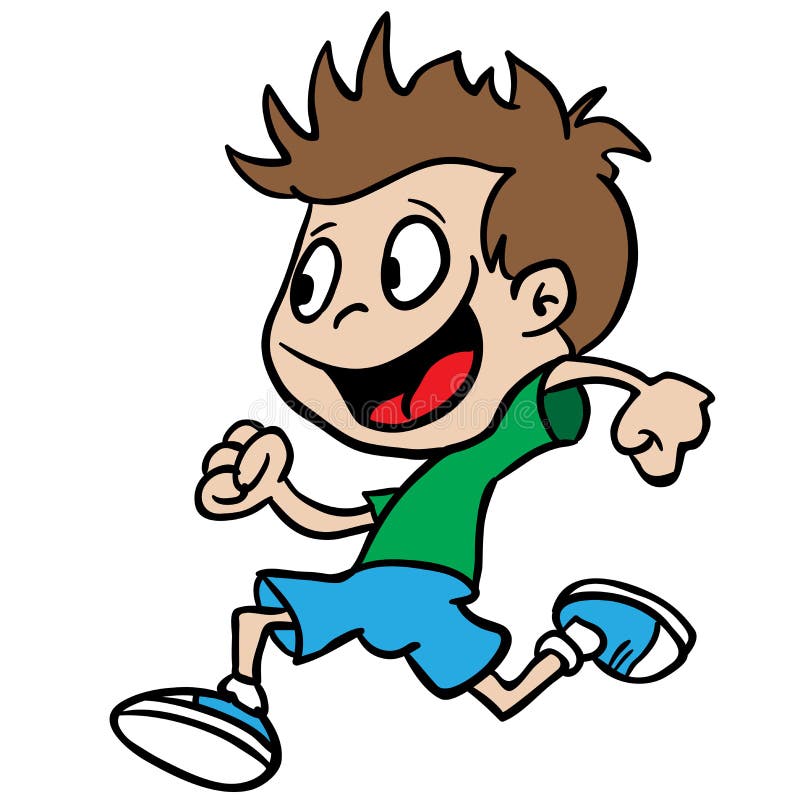 Boy run stock vector. Illustration of smile, cartoon - 70025104