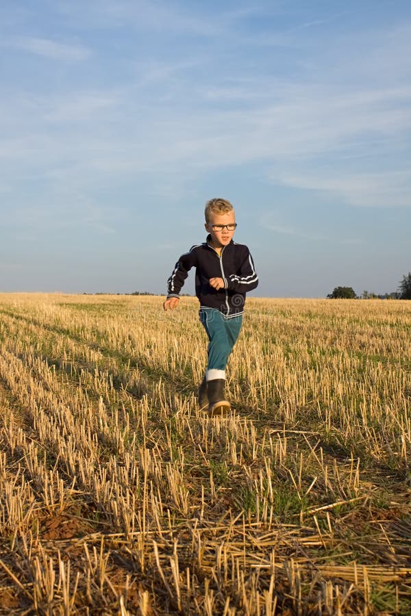 Boy is runing stock photo. Image of hasfield, move, funny - 59452410