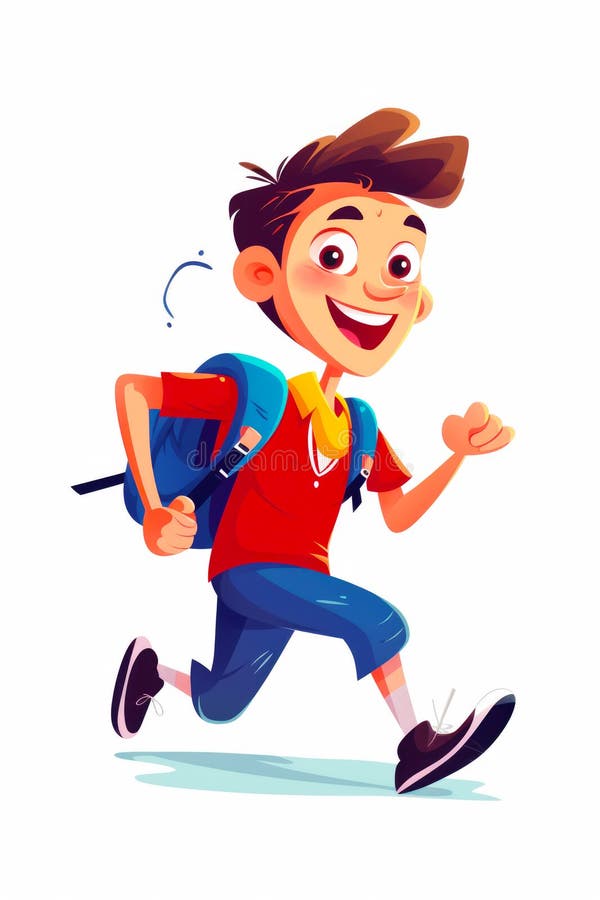 Boys Running Backpack Cartoon Stock Illustrations – 81 Boys Running ...