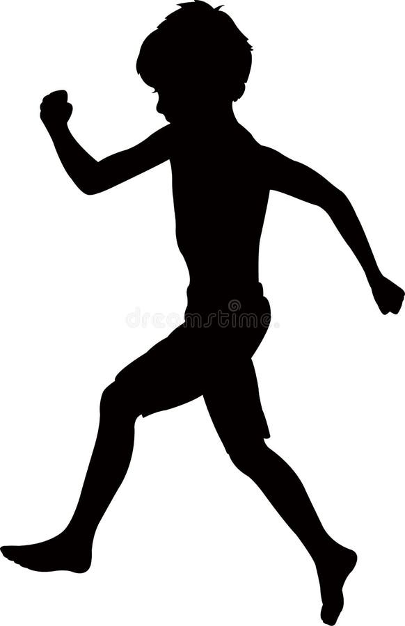 Boy Running Silhouette Stock Illustrations – 4,136 Boy Running ...