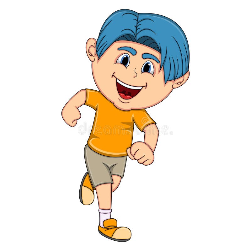 A boy running cartoon stock vector. Illustration of cool - 98701649