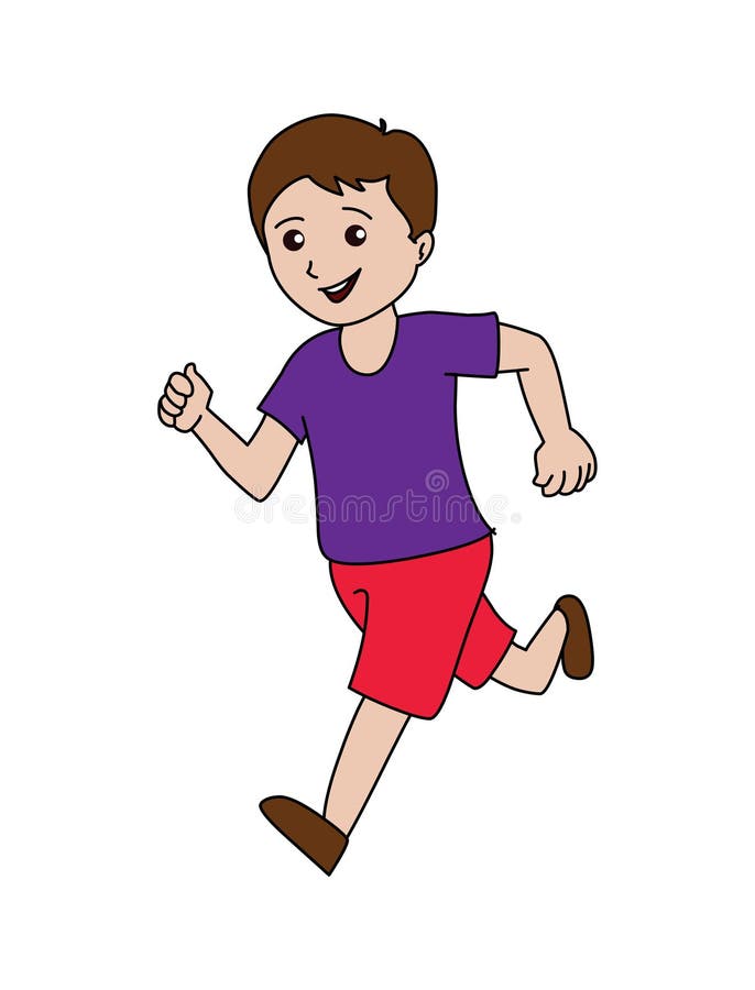 Boy Running Clip Art Illustration Vector Isolated Stock Vector ...