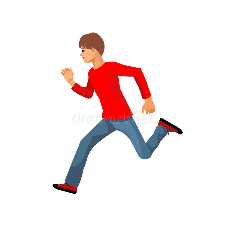 Boy running very fast stock vector. Illustration of happy - 62879129