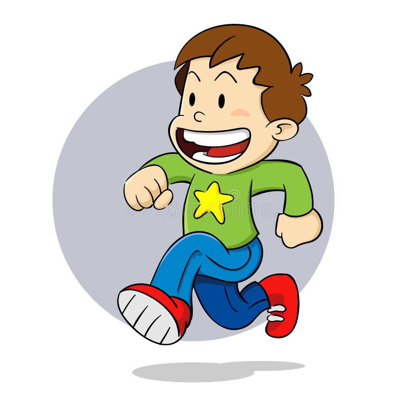 Boy running happily stock vector. Illustration of isolated - 46191029