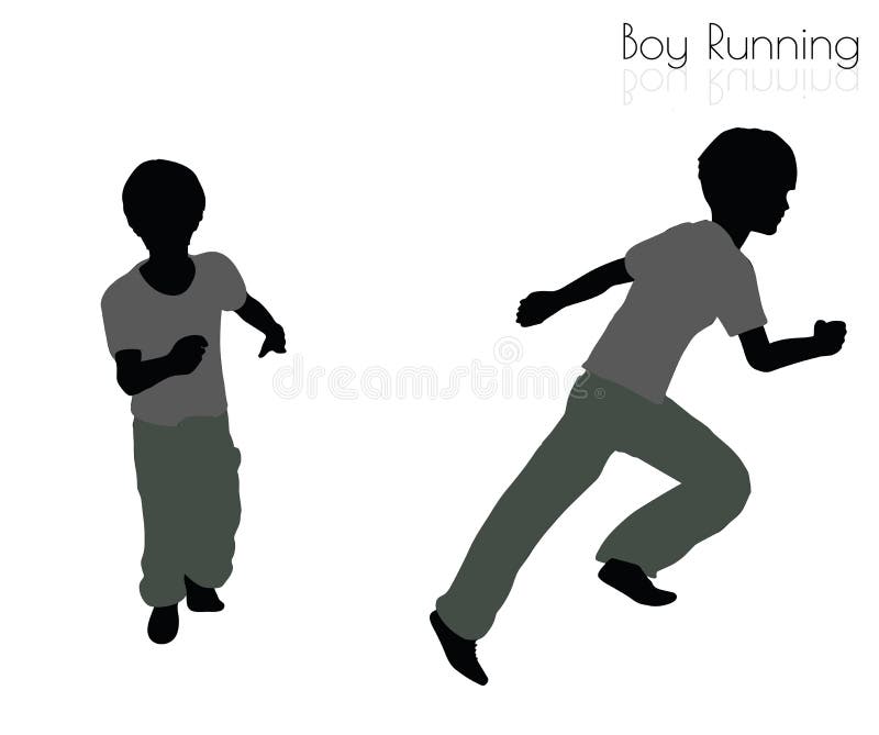Boy in Running Pose on White Background Stock Vector - Illustration of ...