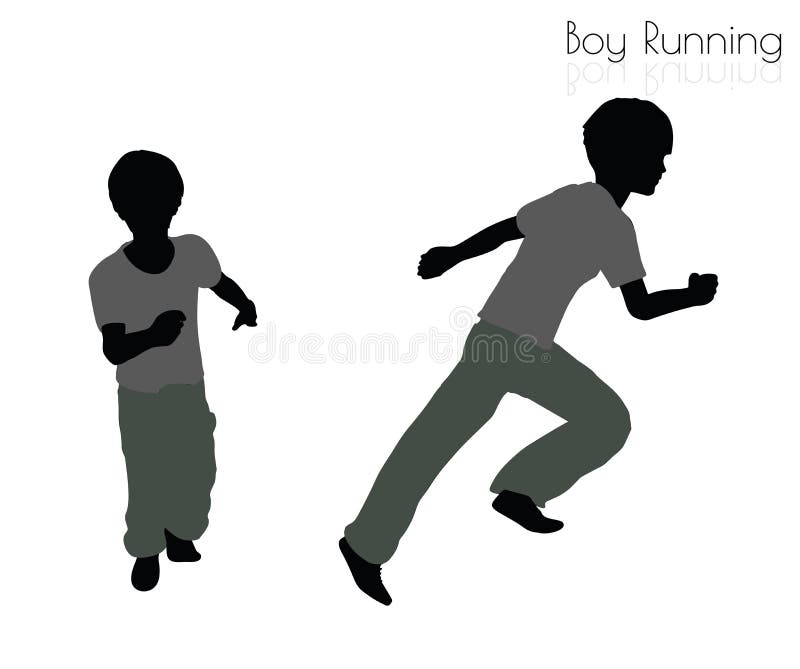 Boy in Running Pose on White Background Stock Vector - Illustration of ...