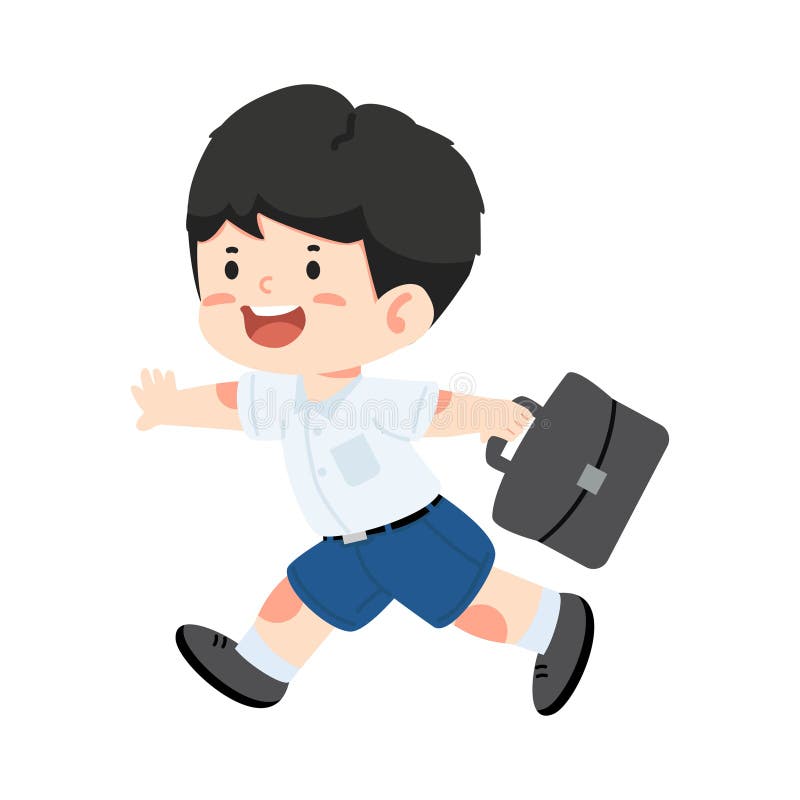 Boy Running Late School Stock Illustrations – 114 Boy Running Late ...