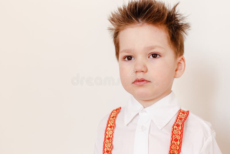 A Boy in a Russian Folk Shirt Stock Photo - Image of ethnic, hairstyle ...