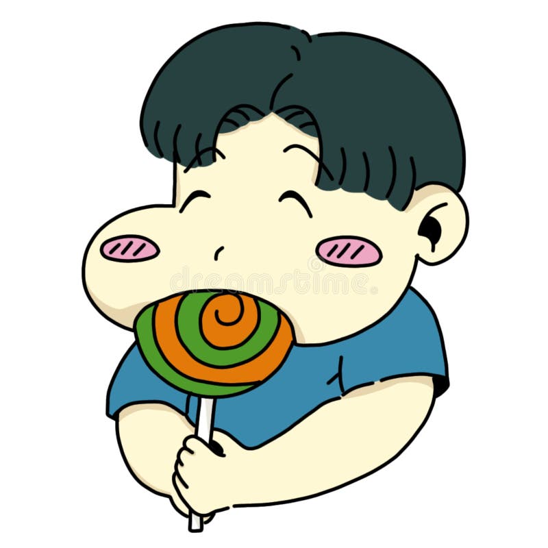 Boy Eating Candy Cartoon stock vector. Illustration of candy - 172623579