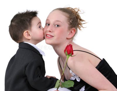Boy s First Kiss stock image. Image of dance, flower, love - 184577