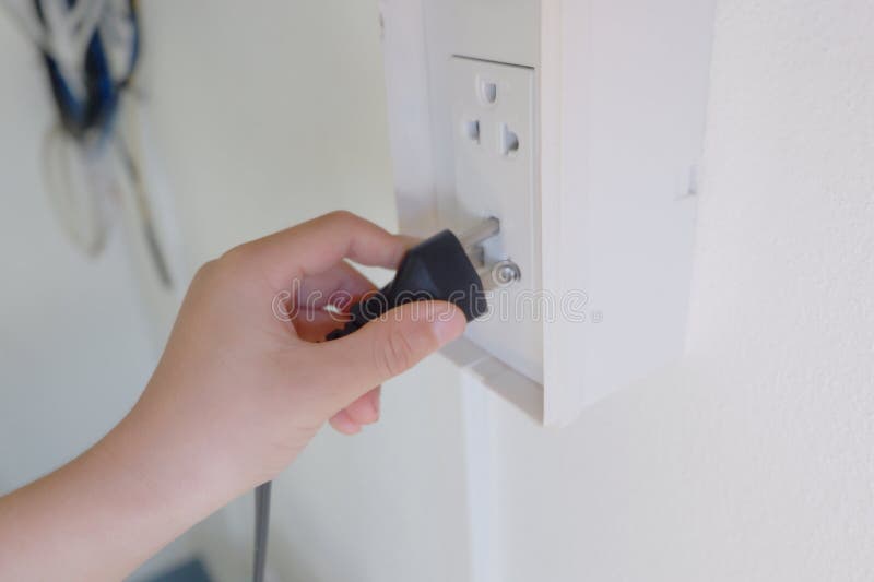 A Boy S Hand is Making a Plug Gesture Stock Image - Image of equipment ...