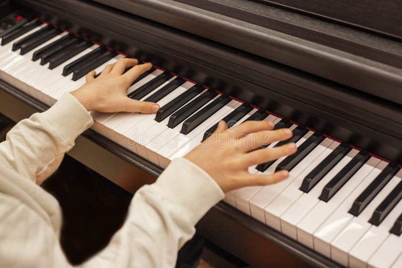 Boy S Hands Playing Piano Close-up Stock Photo - Image of hand, hands ...