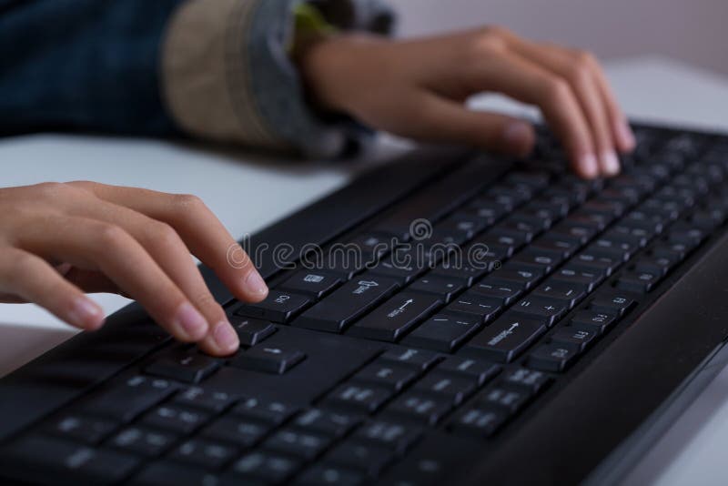342 Boy Hands Typing Keyboard Stock Photos - Free & Royalty-Free Stock ...