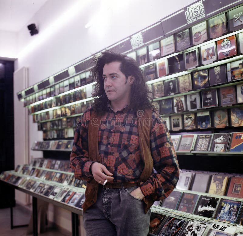 Boy from the 90s Inside a Compact Disc Store Stock Image - Image of ...