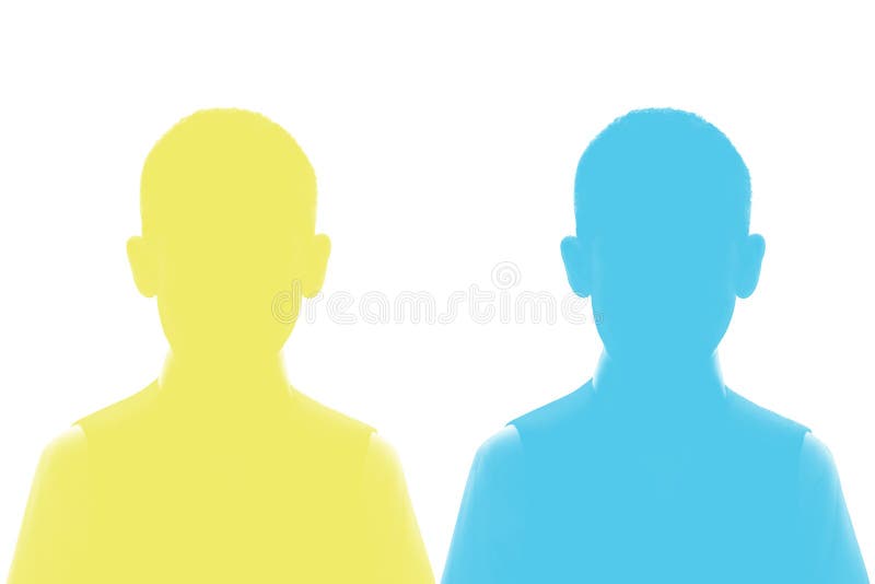 Boy S Silhouette. Avatar Blue and Yellow Stock Illustration ...