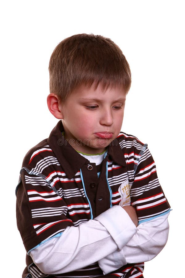 Boy with sad face stock photo. Image of melancholy, blond - 6252884