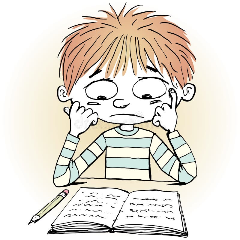 Sad Boy Reading Book Stock Illustrations – 83 Sad Boy Reading Book ...