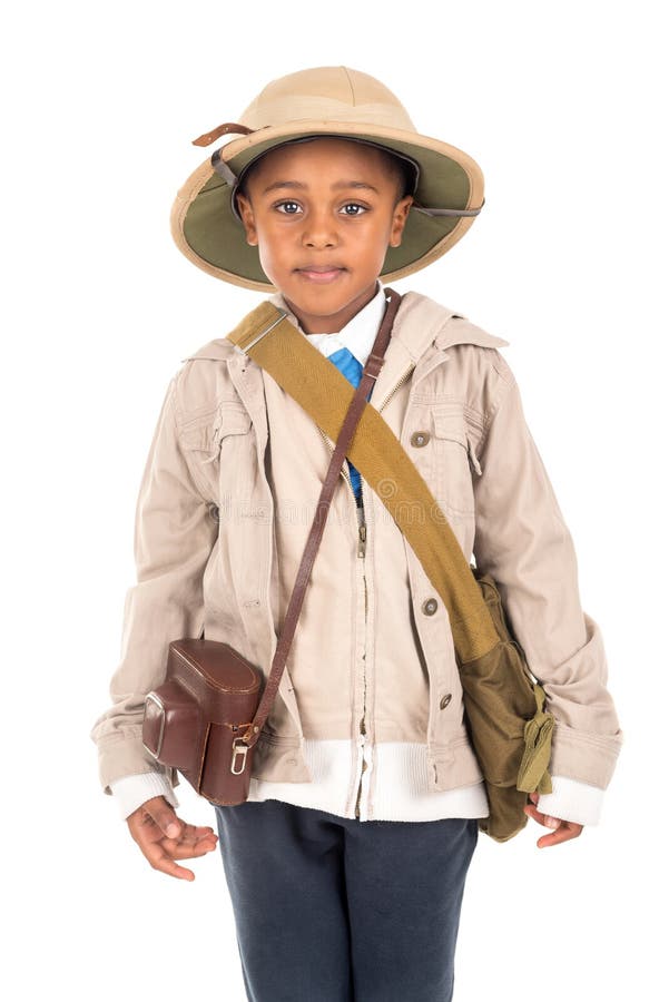 Boy in safari clothes stock photo. Image of portrait - 107725810