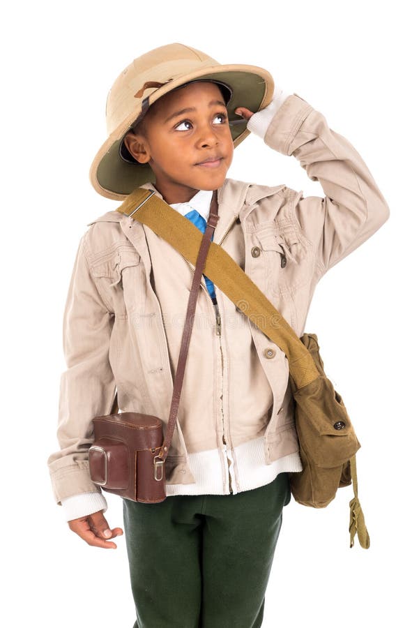 Boy in safari clothes stock photo. Image of explorer - 92580794