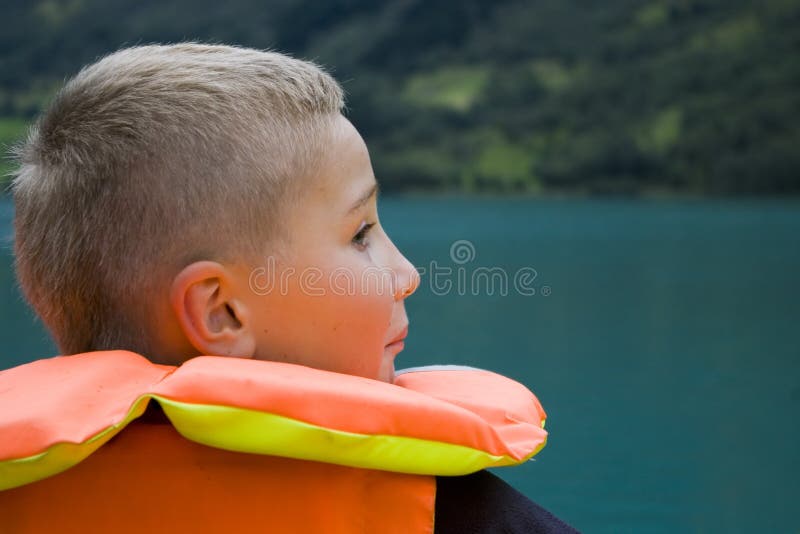 Boy in safety jacket. stock image. Image of caucasian - 2999281
