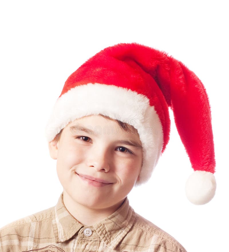 Boy in the santa claus hat stock photo. Image of beautiful - 16936656