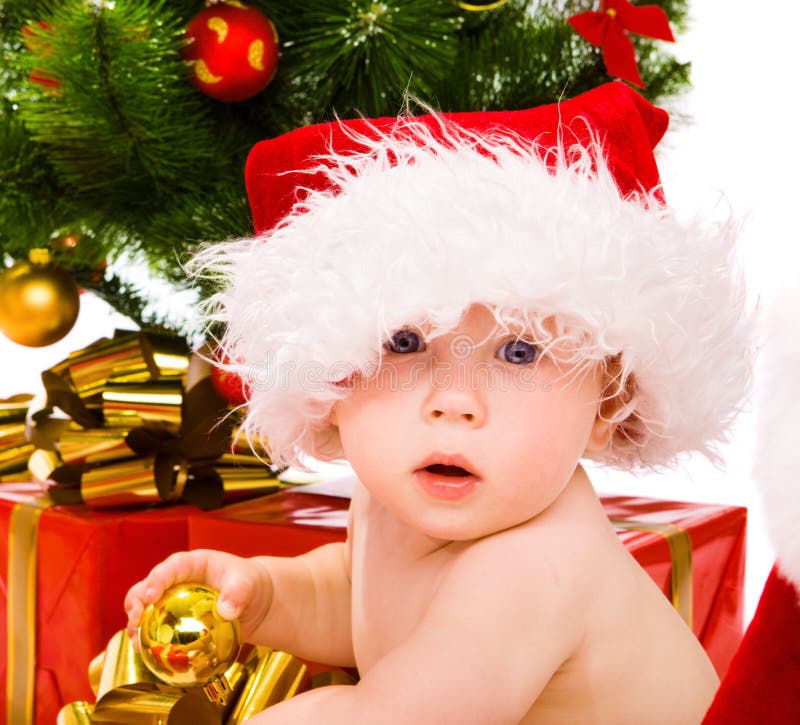 Boy in Santa hat stock photo. Image of festive, amazing - 16536908