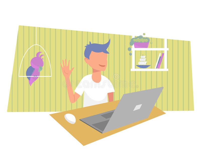 Boy Saying Hello in Educational Class Stock Vector - Illustration of ...