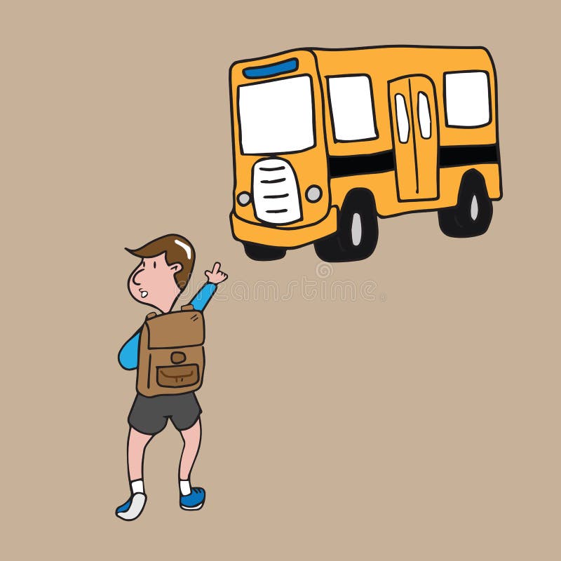 Boy school bus stock illustration. Illustration of school - 61296864