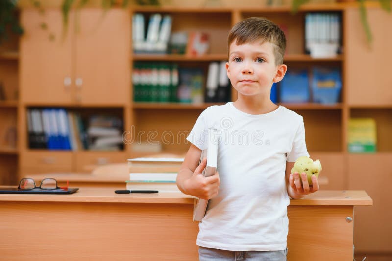 Boy in the School Classroom. Back To School Stock Photo - Image of ...