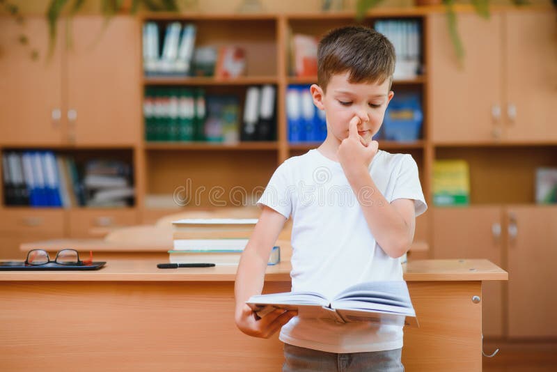 Boy in the School Classroom. the Concept of Schooling Stock Photo ...