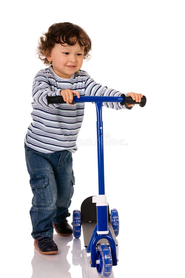 Boy with scooter stock image. Image of active, recreation - 6713723
