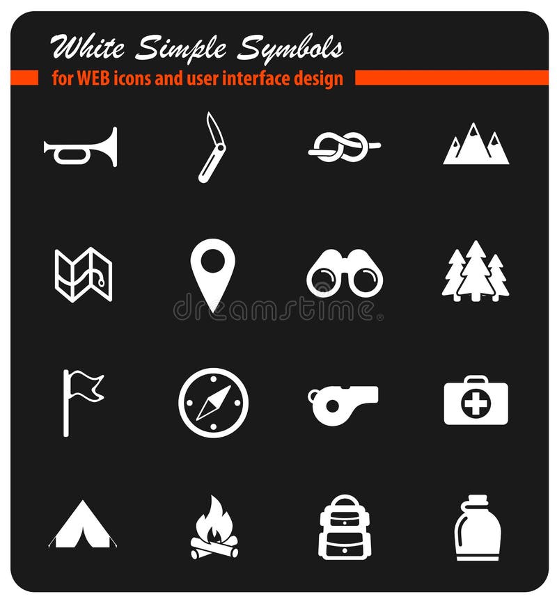 Boy scout simply icons stock illustration. Illustration of backpack ...