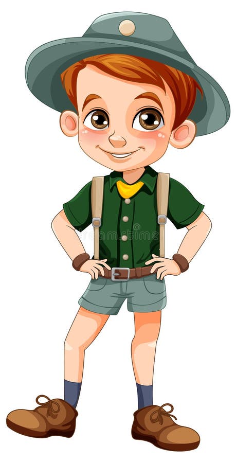 Boy Scout in Uniform Cartoon Character Stock Vector - Illustration of ...