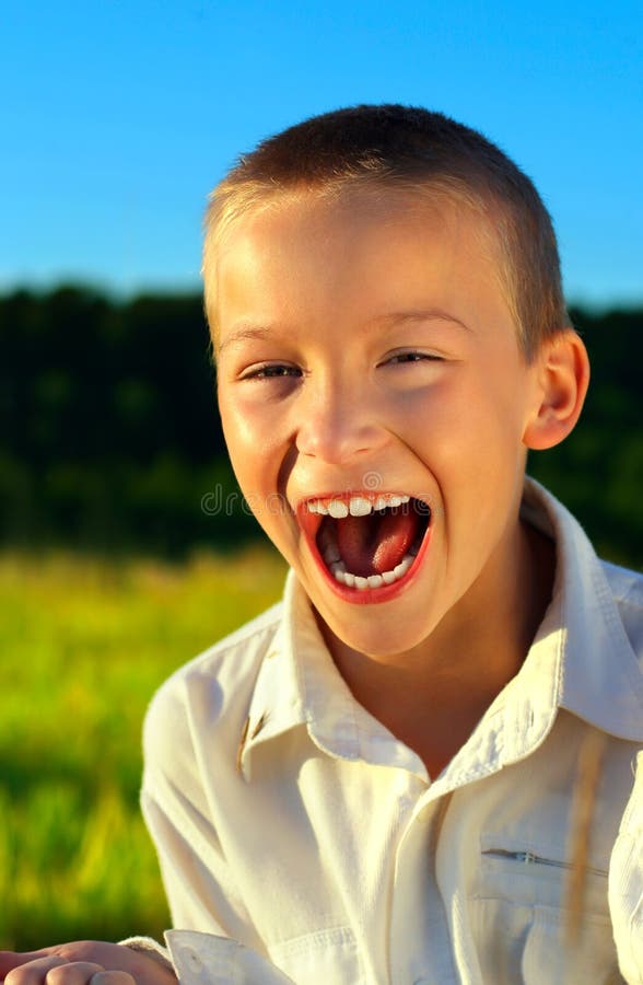 Boy Screaming Outdoor stock image. Image of ecstatic - 29273585