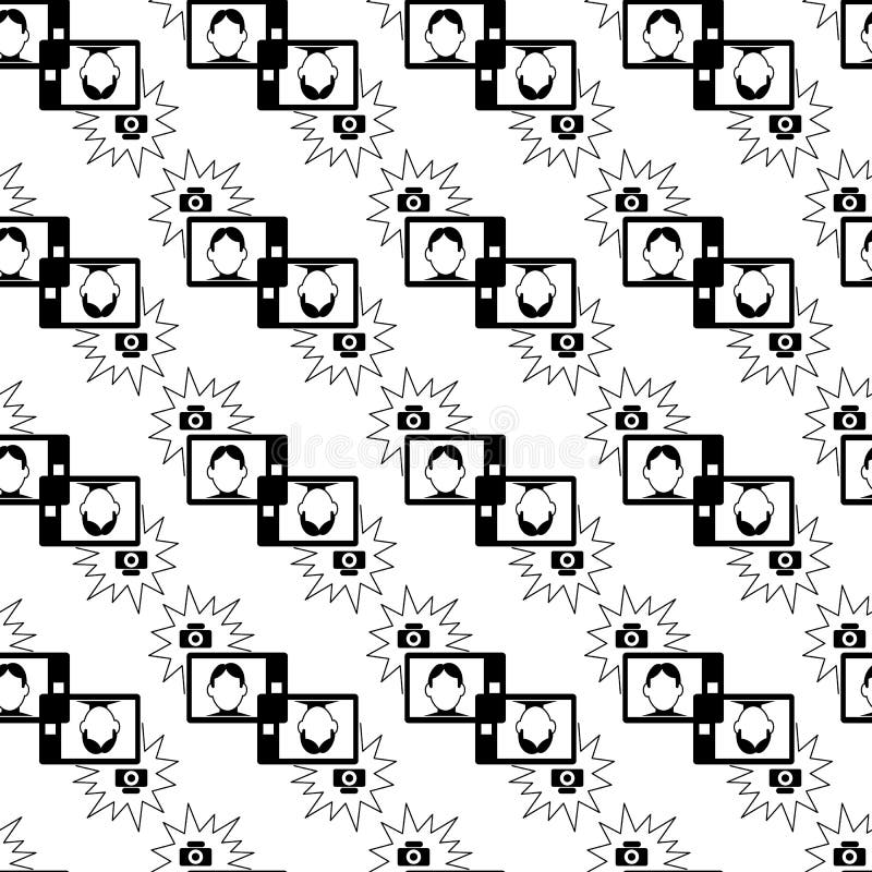 Boy Selfie Flash Pattern Seamless Vector Stock Vector - Illustration of ...